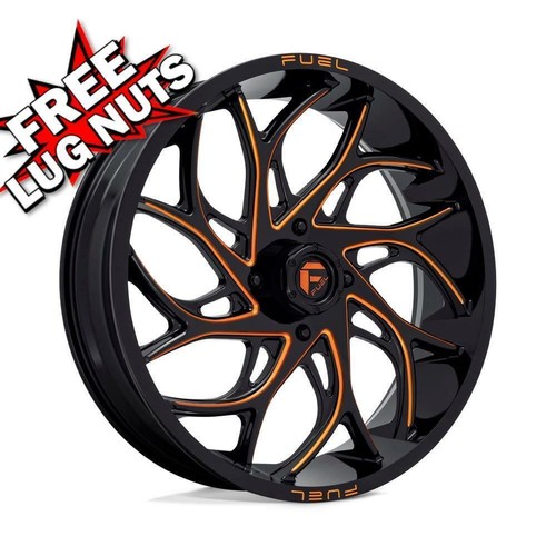 20 inch 20x7 Fuel UTV D780 RUNNER Black Orange wheels rims 4x5.39 4x137 ...