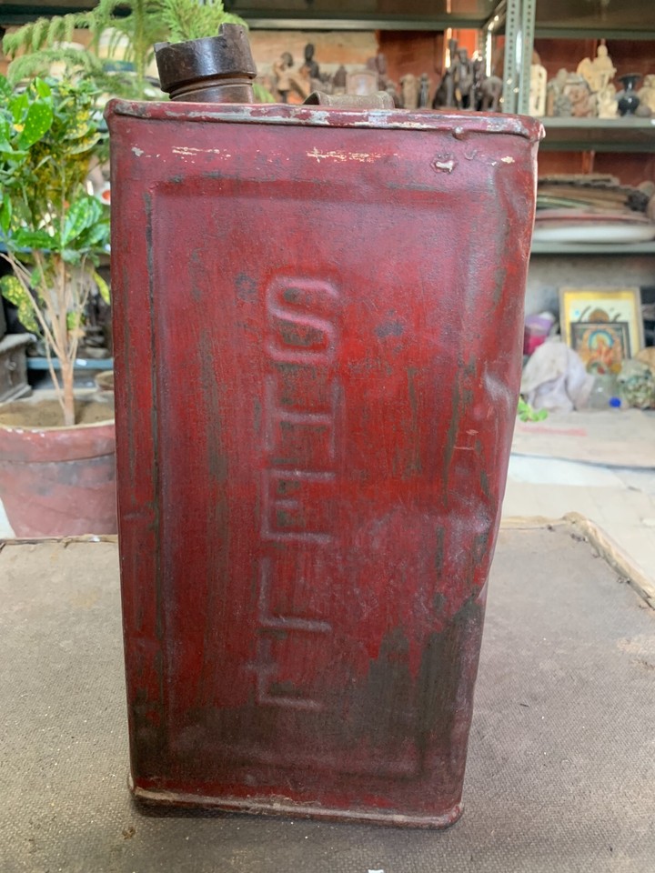 Vintage Shell Motor Spirit Petrol Fuel Can 2 Gallon Garage Tin Can ...