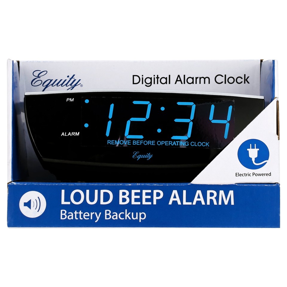 Equity 75903 0.9 in. Blue LED Digital Desktop Alarm Clock | eBay