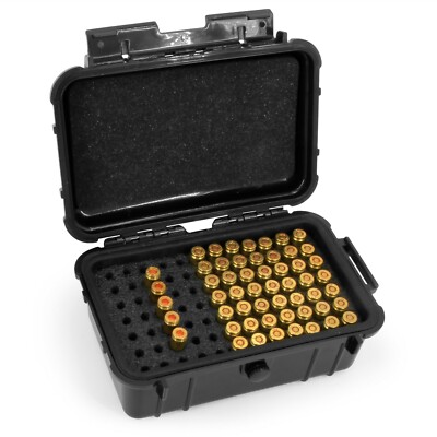 CM 9mm Ammo Box Fits 84 9mm Bullets in Waterproof Ammo Case with Ammo ...