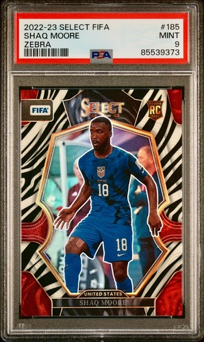 2022-23 Shaq Moore Panini Select FIFA Mezzanine Zebra USMNT Rookie 12/ ...