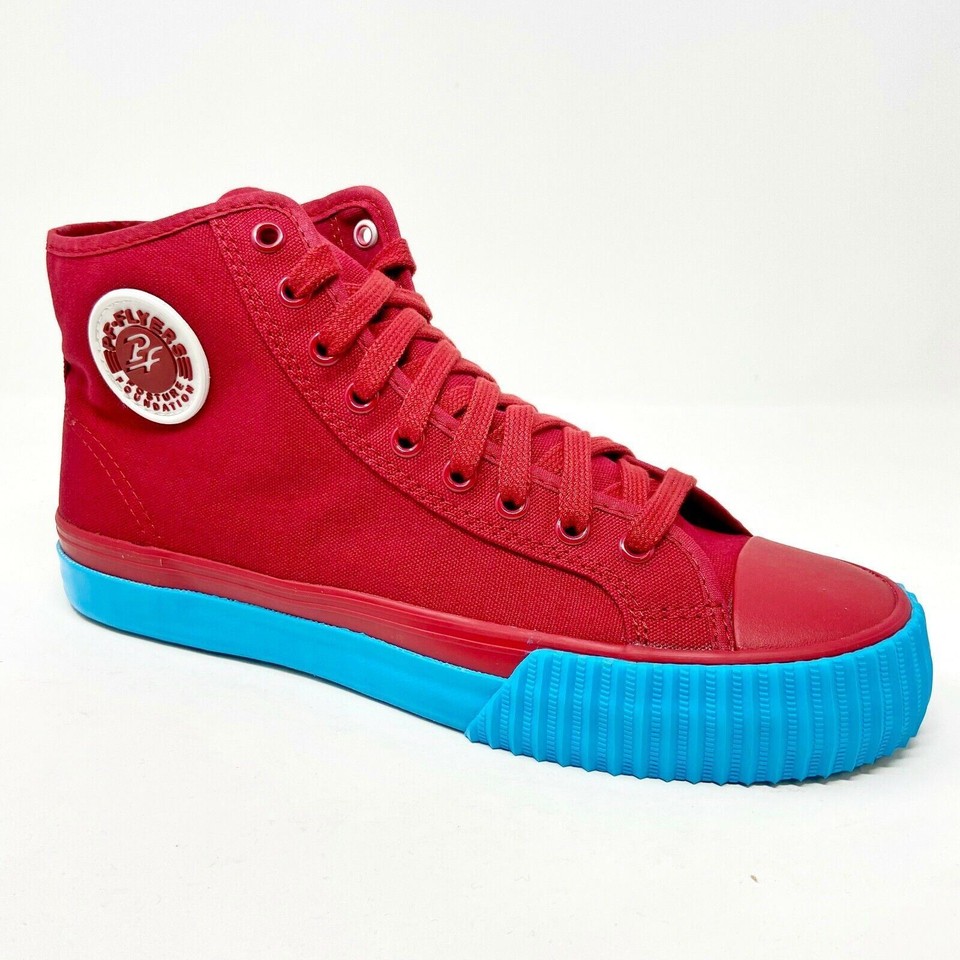 PF Flyer Center Hi Red Blue Mens Retro Casual Sneakers PM12OH1V | eBay