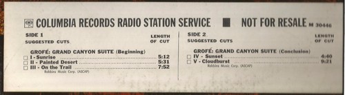 GROFE: GRAND CANYON SUITE - EUGENE ORMANDY, PHILA. ORCH. [LP vinyl ...