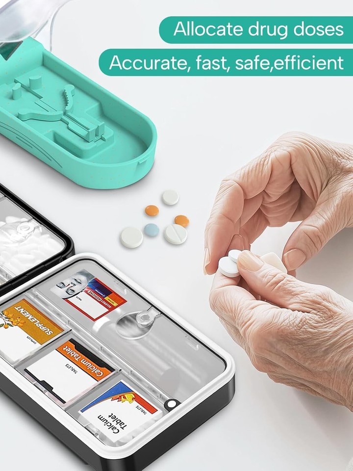 EZY DOSE Pill Cutter and Splitter with Dispenser, Daily Usage, Safely ...