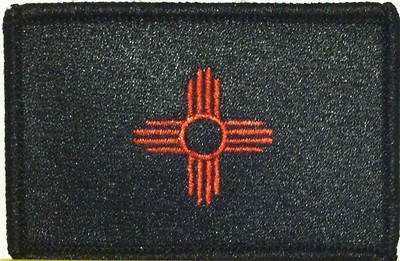 NEW MEXICO Flag Patch W/ VELCRO® Brand Fastener Black & Red. Black Border #01 | eBay