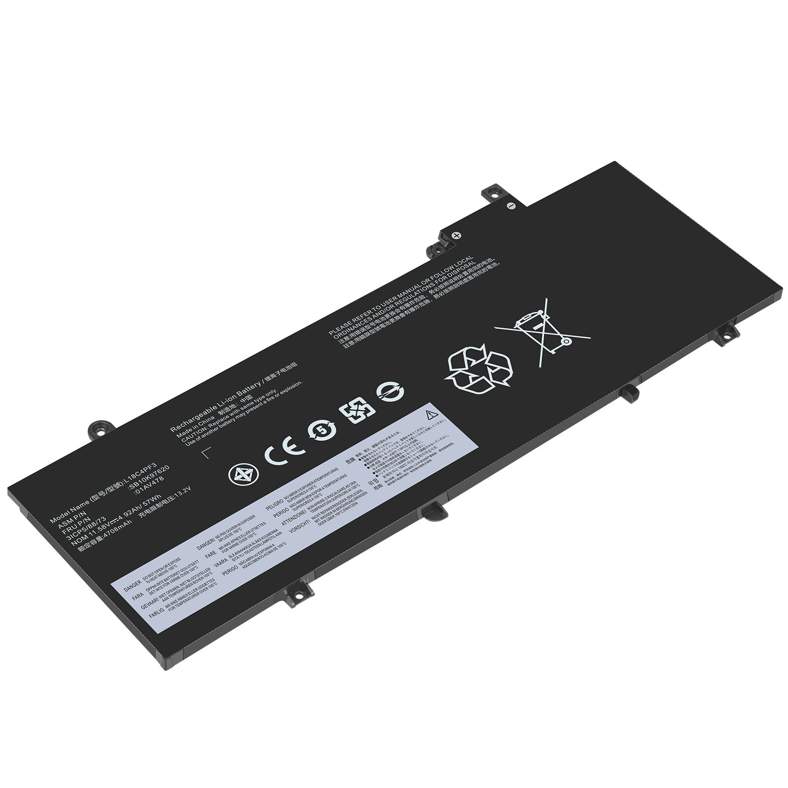 Battery for Lenovo ThinkPad T480S serie 01AV480 SB10K97622 SB10K97621 ...