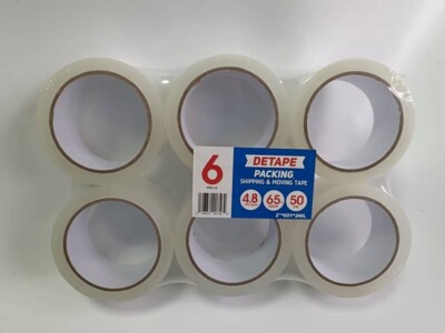 6 Rolls Clear Packing Tape 2 inch x 65 Yards 390 Total Strong Shipping ...