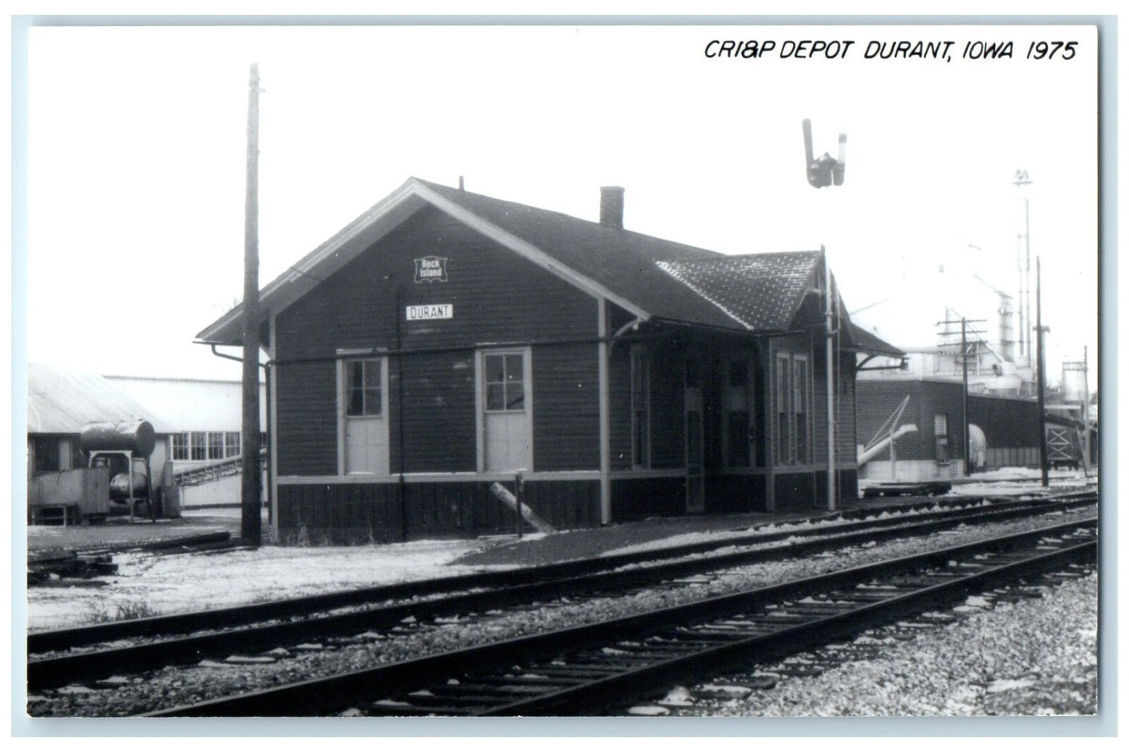 c1963 CRI&P Depot Durant Iowa Railroad Train Depot Station RPPC Photo ...