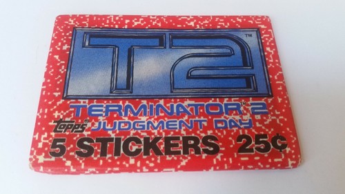 T2 Terminator 2 Judgement Day 1991 Topps - 1 Sealed pack 5 stickers ...
