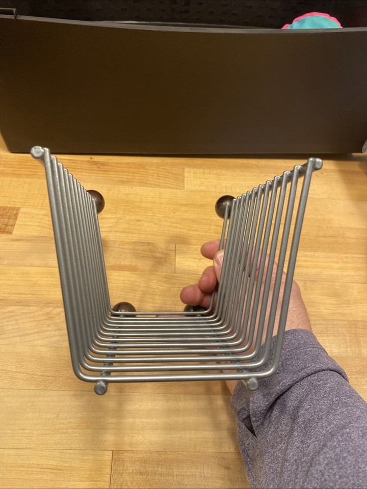 12 CD Wire Mesh Storage Rack Stand Holder. Holds 12 CD metal wood | eBay