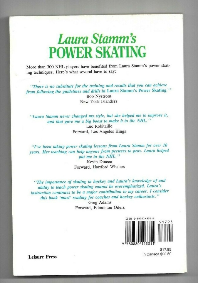 Laura Stamm's Power Skating by Lara Stamm 1988 Trade Paperback ...