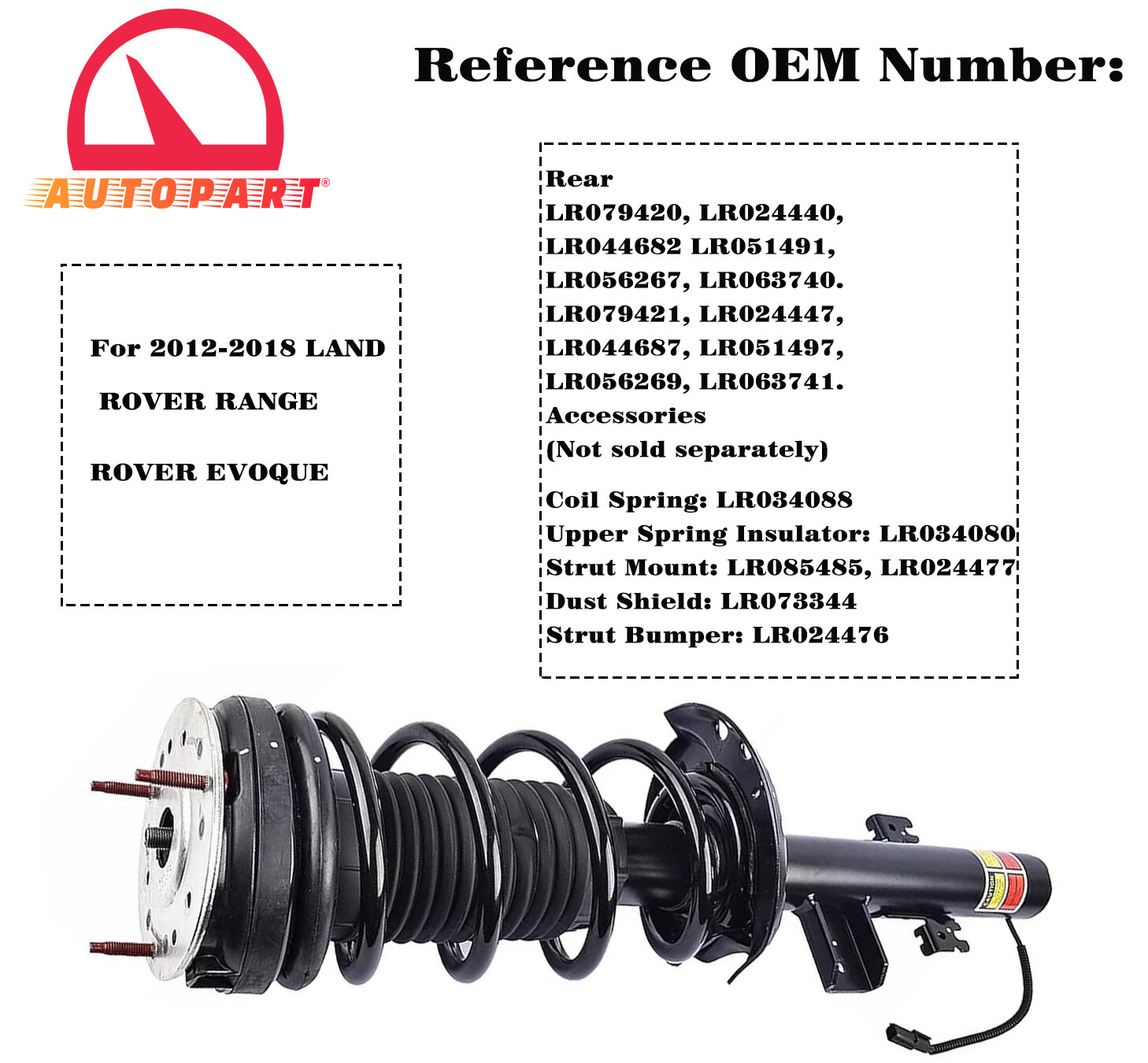 Pair New Rear L&R Shock Absorber Assys w/Magnetic For 12-18 Range Rover ...