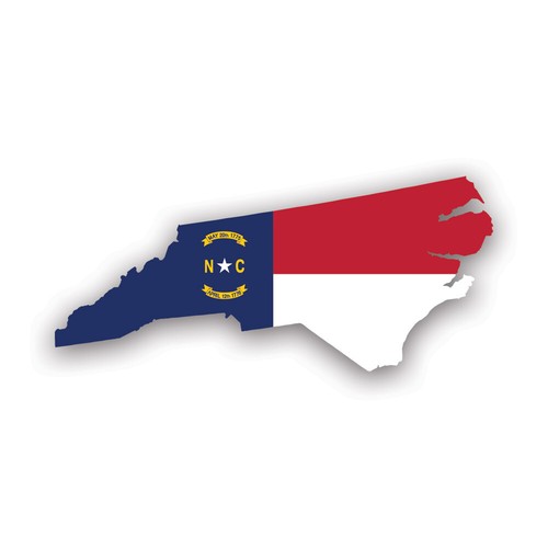 North Carolina State Shaped Flag Sticker Decal - Weatherproof - nc | eBay