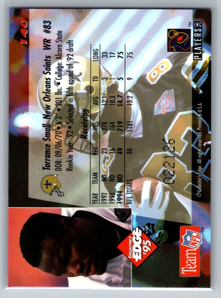 Torrance Small 1995 Collector's Edge Black Label #140 New Orleans ...