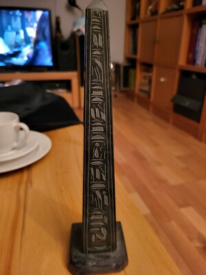 Obelisk Basalt Hieroglyphen Handarbeit Ägyptisch ca.20 cm Pharao 80er ...