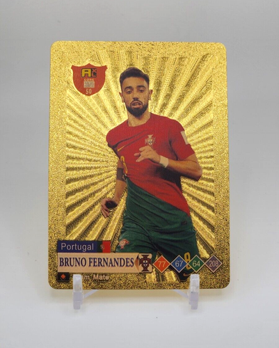 GOLD BRUNO FERNANDES Soccer Card PORTUGAL National Team MANCHESTER ...