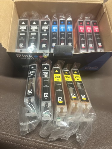 EZink Printer Ink Cartridge 250XL 251XL 3 Pgbk 2 Black 3 Mag 3 Yellow 3 ...