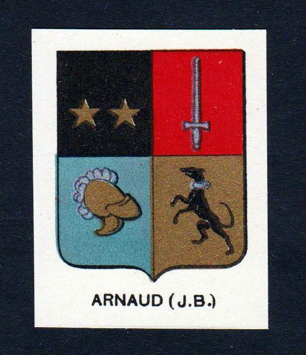Approx. 1880 Arnaud Coat of Arms Heraldry Lithograph Antique Pr 145759 ...