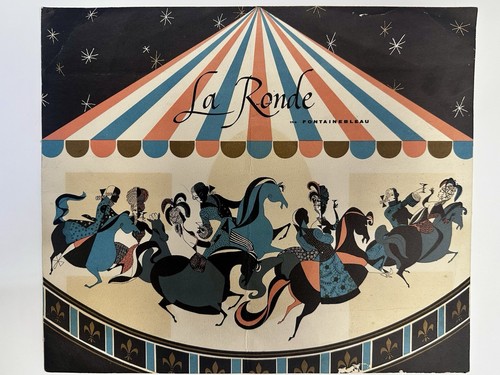 Large, Vintage 1960s La Ronde Fontainebleau Hotel carousel menu | eBay