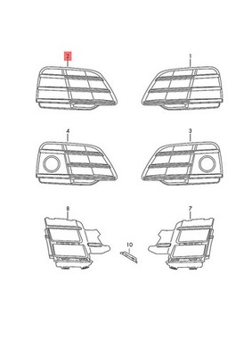 Genuine Air Guide Grille Dark Chrome Matte/Dark Chrome High-Gloss ...