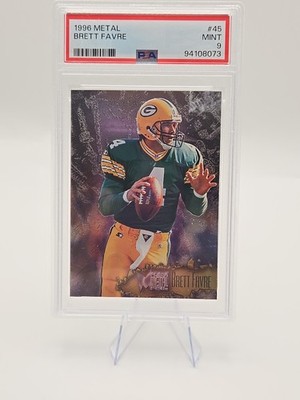 1996 Fleer Metal Brett Favre #45 PRECIOUS METAL graded PSA 9 card POP 2 ...