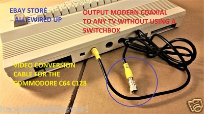 Commodore 64 128 C64 C128 Television TV RF Video Cable Connector Switch ...
