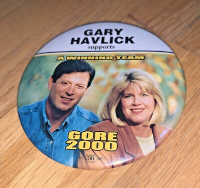 2000 Button GARY HAVLICK SUPPORTS A WINNING TEAM - GORE 2000 - USWA ...