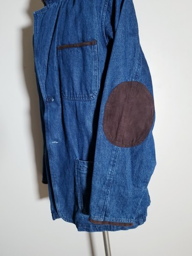 Vintage 42R Shooting Elbow Patch Denim Jean Jacket Medium Blazer Sport ...