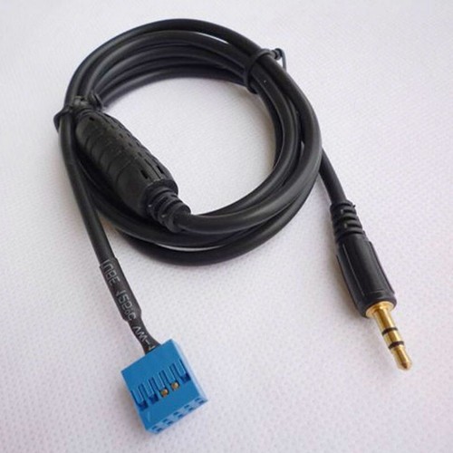 AUX Auxiliary Cable Blue 10Pins Accessory Input Mode 3.5mm Male Adapter ...