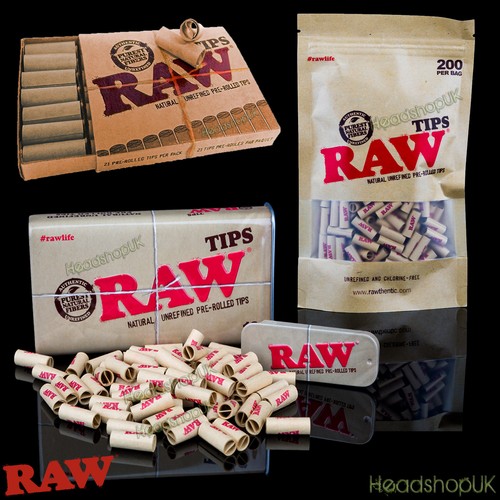 Raw Natural Unrefined Pre-Rolled Paper Roach Tips Chlorine-Free | x200 ...