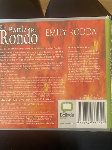 The Battle for Rondo by Emily Rodda (2012, Compact Disc, Unabridged ...