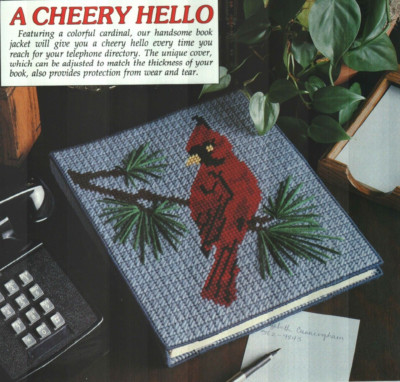 A CHEERY HELLO CARDINAL BOOK COVER PLASTIC CANVAS PATTERN INSTRUCTIONS ...