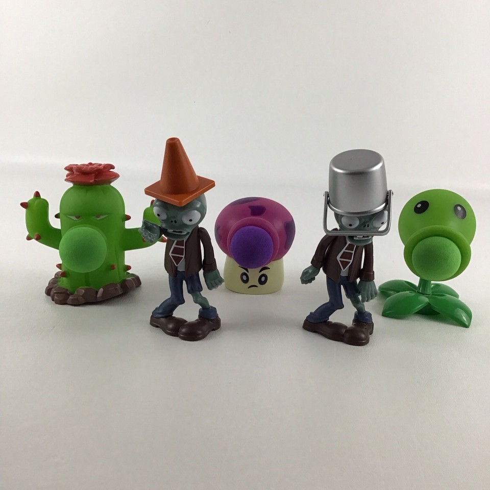 Plants VS Zombies Jumbo 5" Figures Cactus Pea Shooter Fume Shroom Cone ...