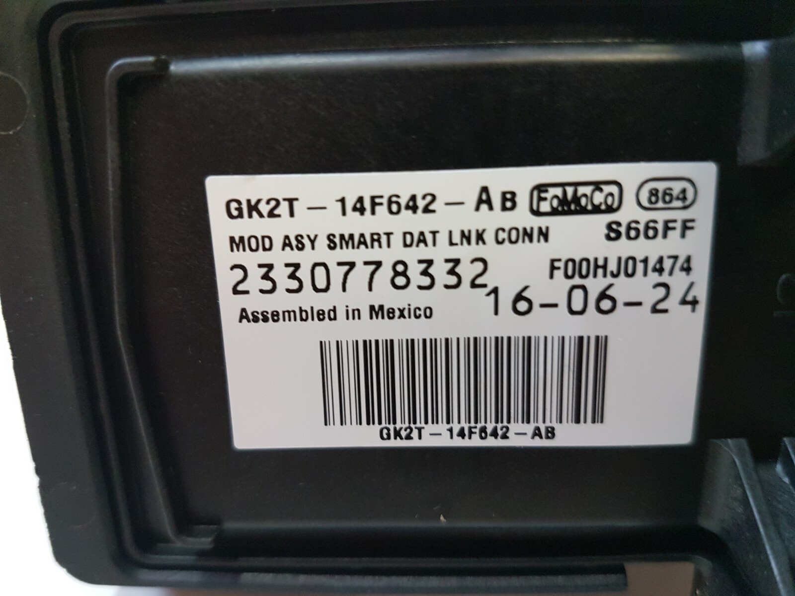 Ford TRANSIT Custom 2 0td 2016 RHD Module ASY Smart Data LNK Conn ...
