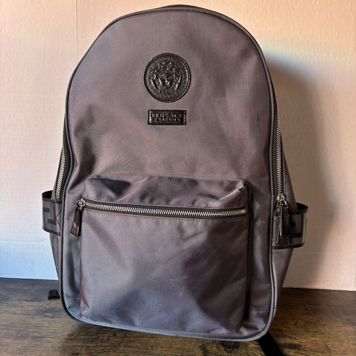 Genuine Versace Backpack Authentic Charcoal 2019 Rare Medusa Genuine Versace Backpack Authentic Charcoal 2019 Rare Medusa
