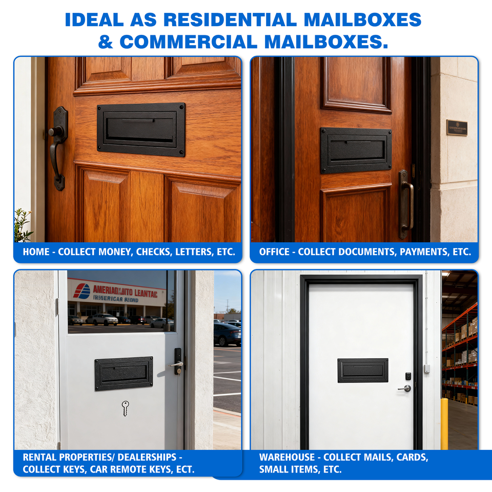 Pochar Through The Door Locking Steel Mailbox, Door Drop Box for Key ...