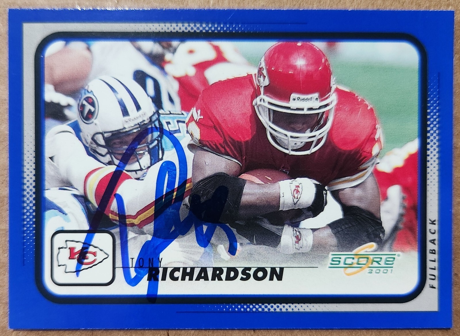 Tony Richardson Kansas City Chiefs 2001 Score #100 Autographed Card | eBay