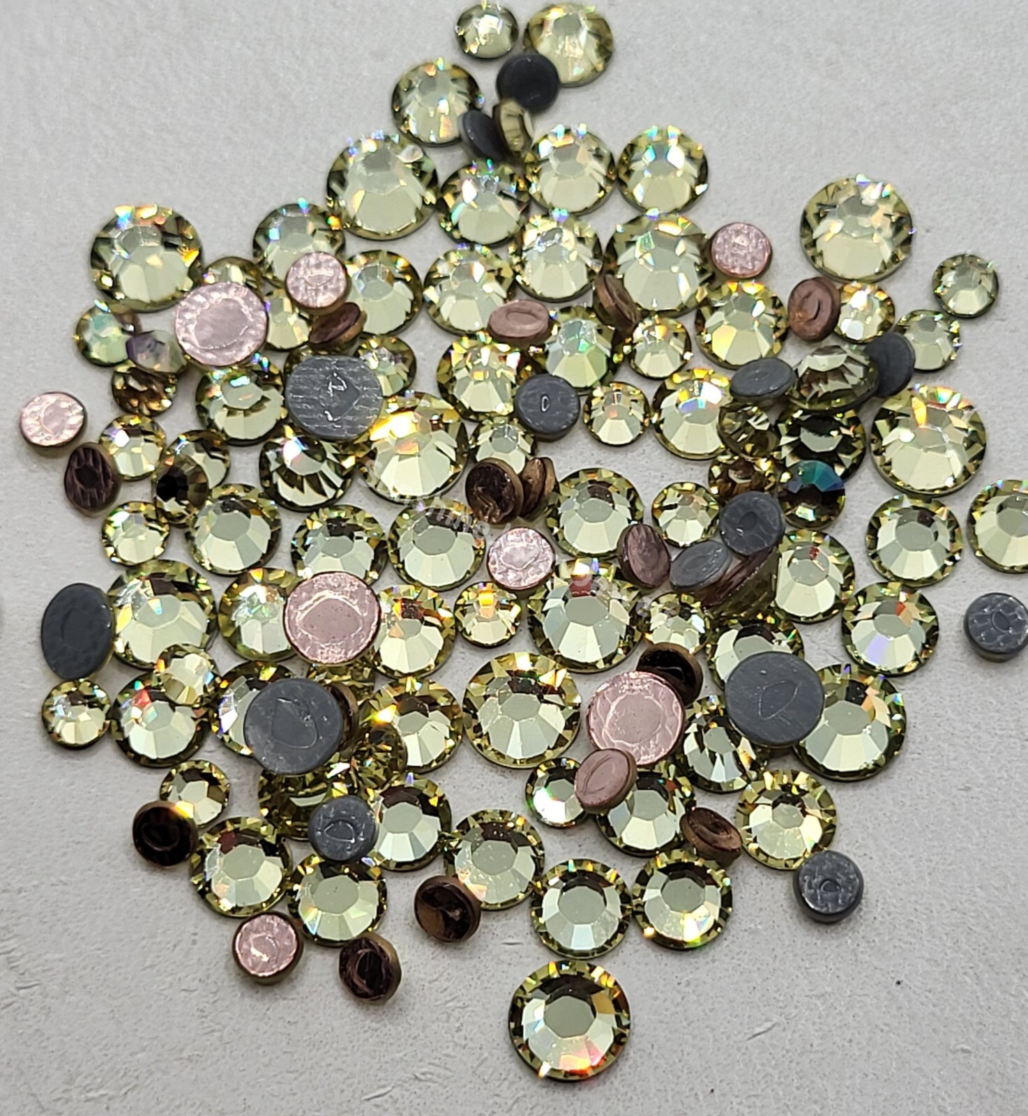 100+pc Swarovski Crystal Jonquil Hotfix Rhinestone; Mixed Sizes; ss8-ss20