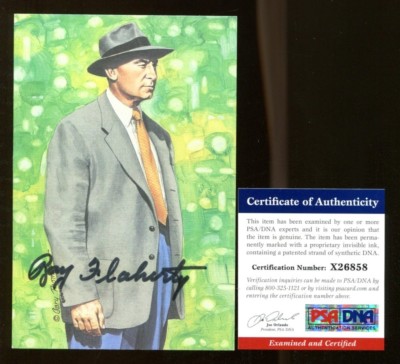 Ray Flaherty Signed Goal Line Art GLAC Blue Stamp Autographed Redskins ...