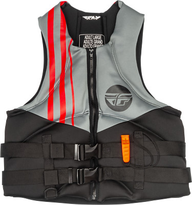 Fly Racing Mens Neoprene Floatation Vest Life Jacket Black/Grey/Red Md ...