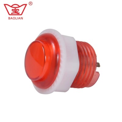 Baolian Video Game Player Switch 24mm Round Illuminated LED Acrade Push ...