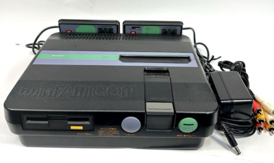 Sharp Twin Famicom Black Console AN505BK Blue Operation checked and ...