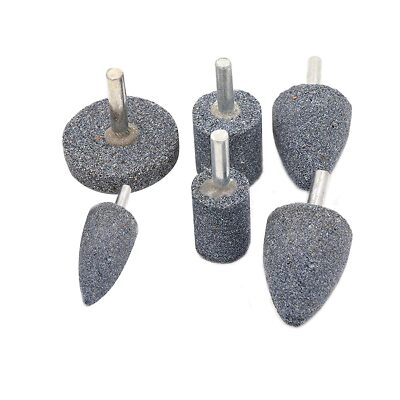 6 Pack 3 Shapes Abrasive Grinding Stone Mounted Grinding Bits 1/4 Inch ...