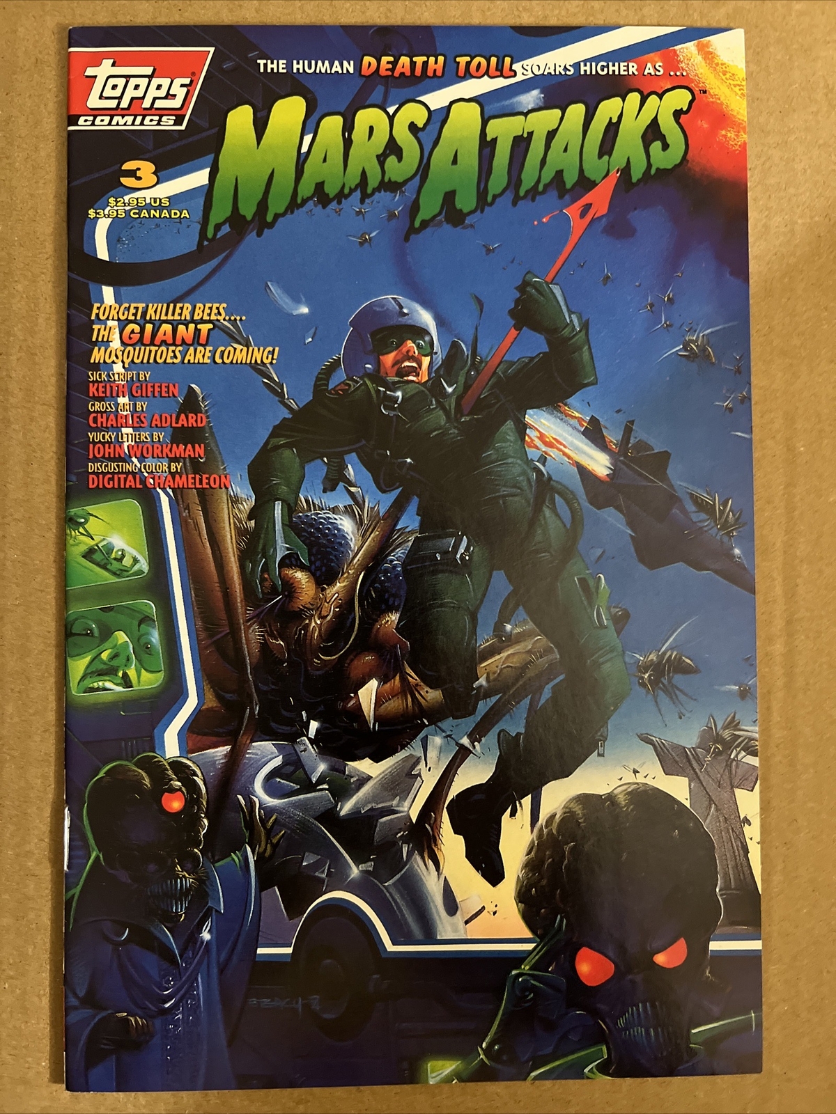 Mars Attacks #3 | VF/NM 1st Print | 1994 Topps Comics | Flip Cover | Ack Ack ACK | eBay