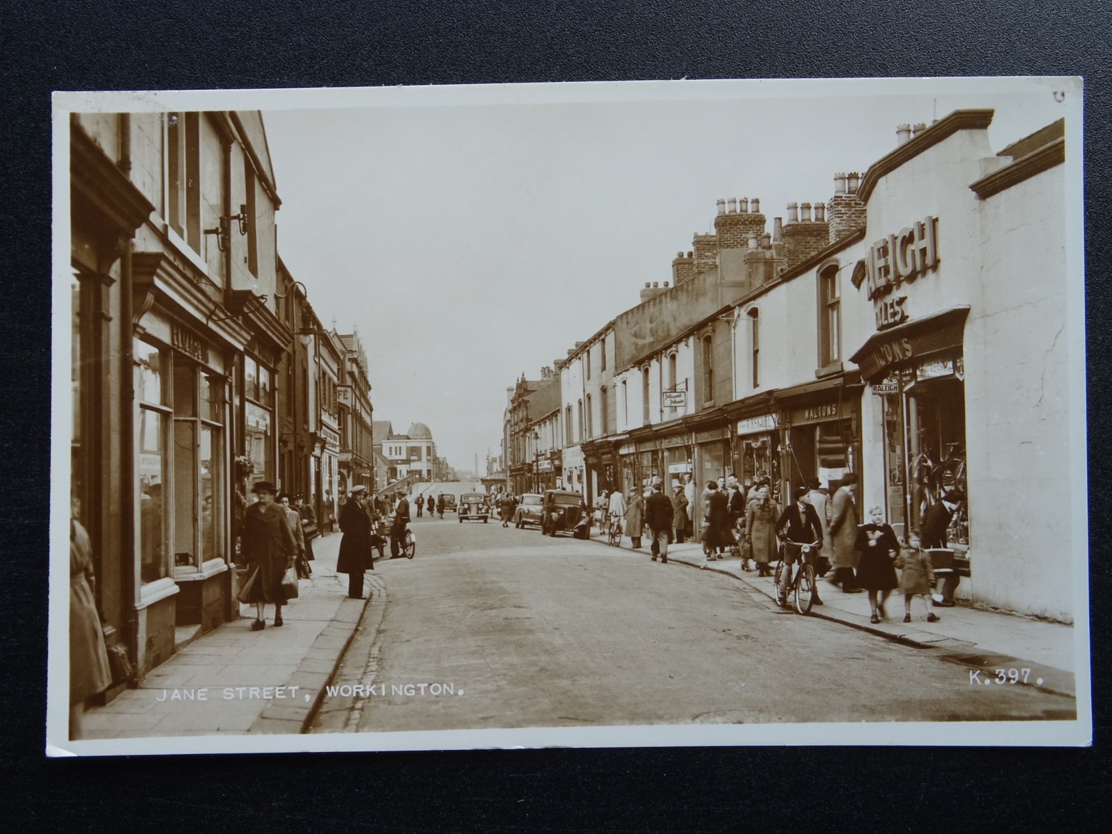 Cumbria WORKINGTON Jane Street Animated Street c1930s RP Postcard by ...