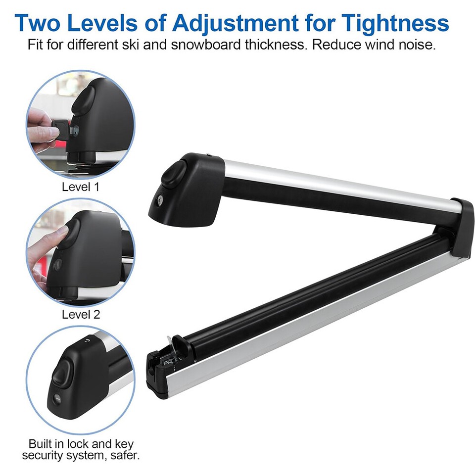 For Jeep Wrangler Car Snow Ski Snowboard Roof Racks Carriers Mount ...