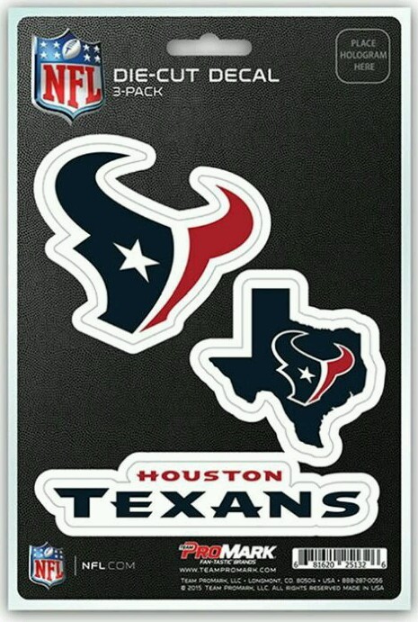 New NFL Houston Texans ProMark Die-Cut Decal Stickers 3-Pack | eBay