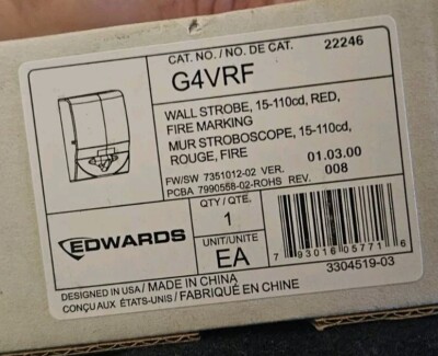 Edwards EST G4VRF LED Strobe Fire Alarm Lot Of 2 | eBay