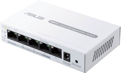 ASUS - ExpertWiFi EBP15 5-Port Gigabit Smart Managed PoE+ Ethernet ...