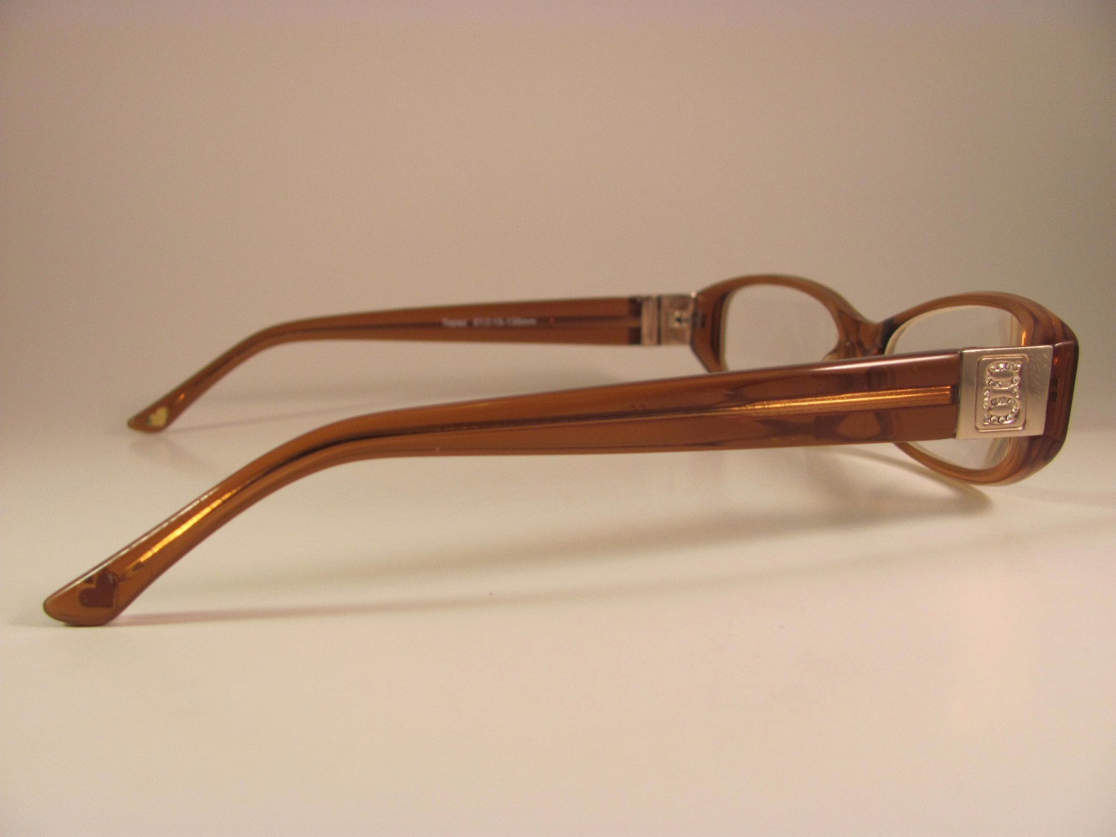 Bebe Luminous Topaz Amber & Rhinestone Designer Full-Rim RX Eyeglass ...